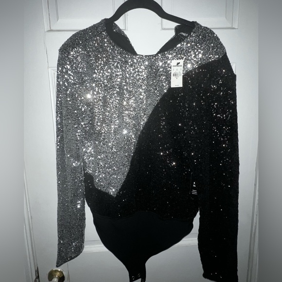 Express | Tops | Sequin Bodysuit | Poshmark